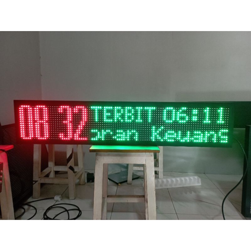 Jual Jam Sholat Running Text Uk 100x20cm | Shopee Indonesia