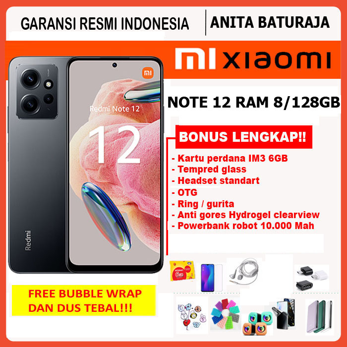 Jual XIAOMI REDMI NOTE 12 RAM 8/128GB DAN RAM 8/256GB NEW GARANSI RESMI ...