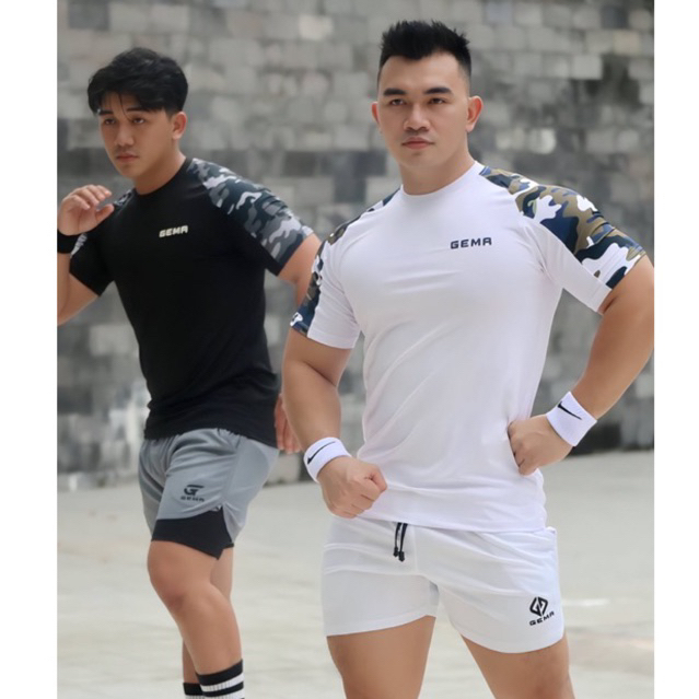 Jual Baju gym fitness loreng Army kaos olahraga pria dryfit premium ...