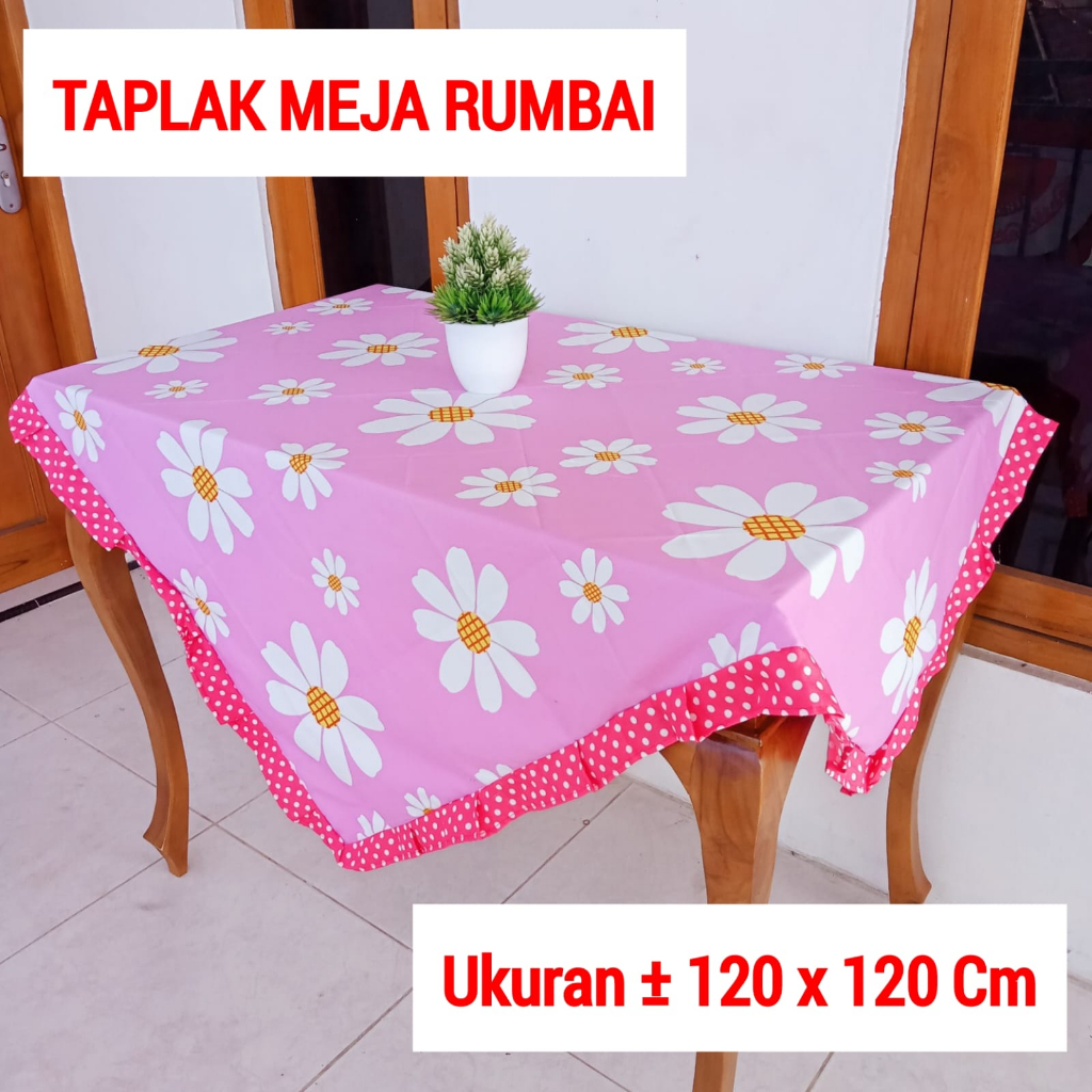 Jual TAPLAK MEJA KAIN RUMBAI RUANG TAMU MEWAH UKURAN 120 X 120 CM ANEKA ...