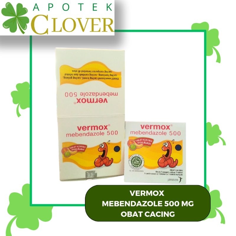 Jual VERMOX 500 mg, obat cacing, 1 strip isi 1 tablet | Shopee Indonesia