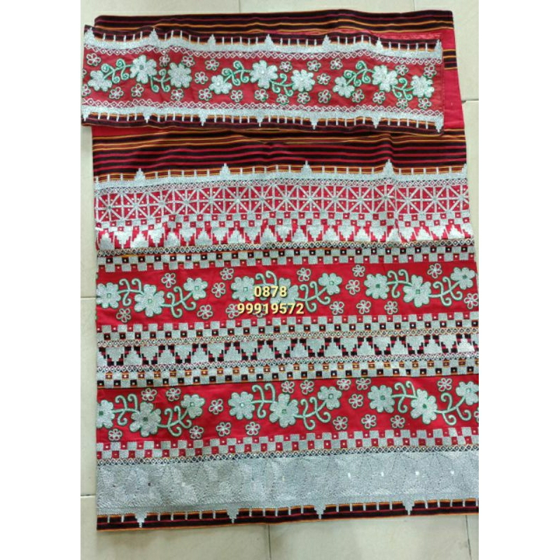 Jual kain sarung selendang tenun tapis lampung asli sulam tangan benang ...