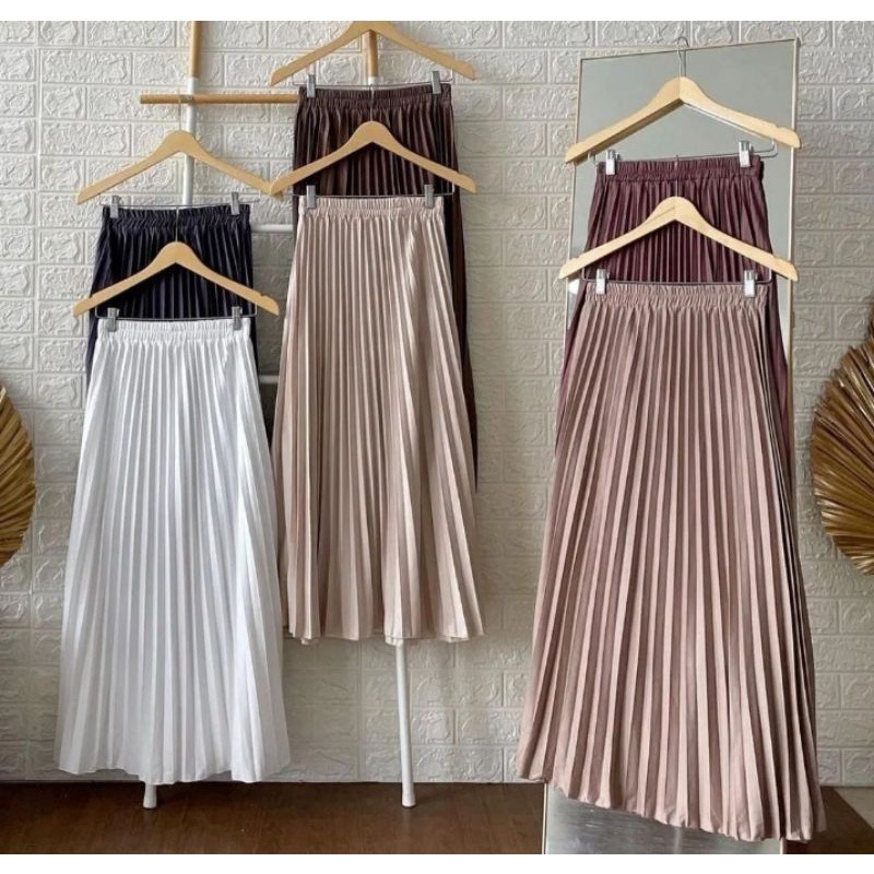 Jual ROK JUMBO PLISKET PREMIUM REMPEL BESAR/ROK PLISKET | Shopee Indonesia