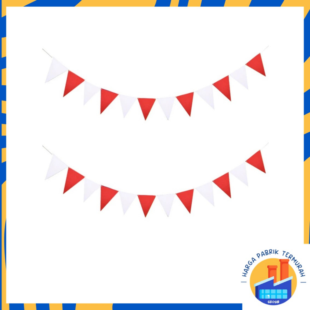 Jual HPT Banner Bendera Merah Putih Segitiga 9 Pcs Bendera HUT RI Ulang Tahun Kemerdekaan ...