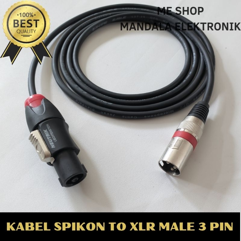 Jual kabel spiker audio jack spikon to xlr canon male 3 pin | Shopee ...
