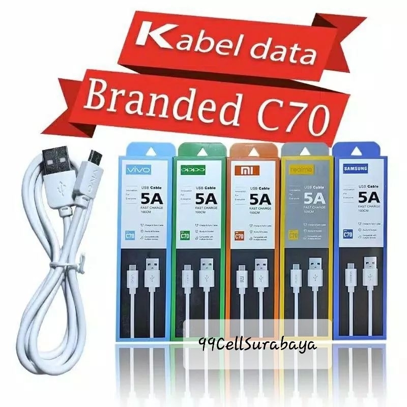 Jual Kabel Data C70 Micro USB | Kabel Charger 5A Micro USB | Kabel Data ...