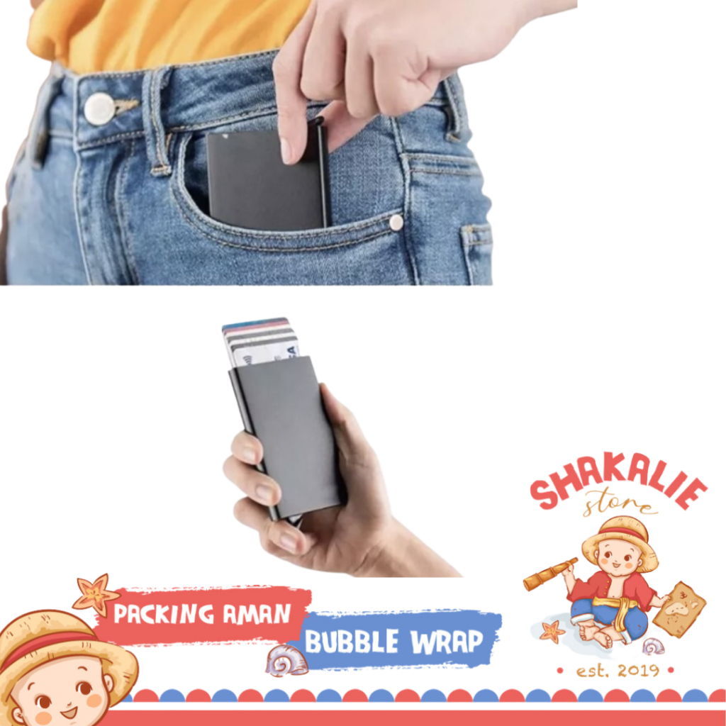 Jual Dompet Kartu Premium RFID Alumunium Auto Pop Up | Shopee Indonesia