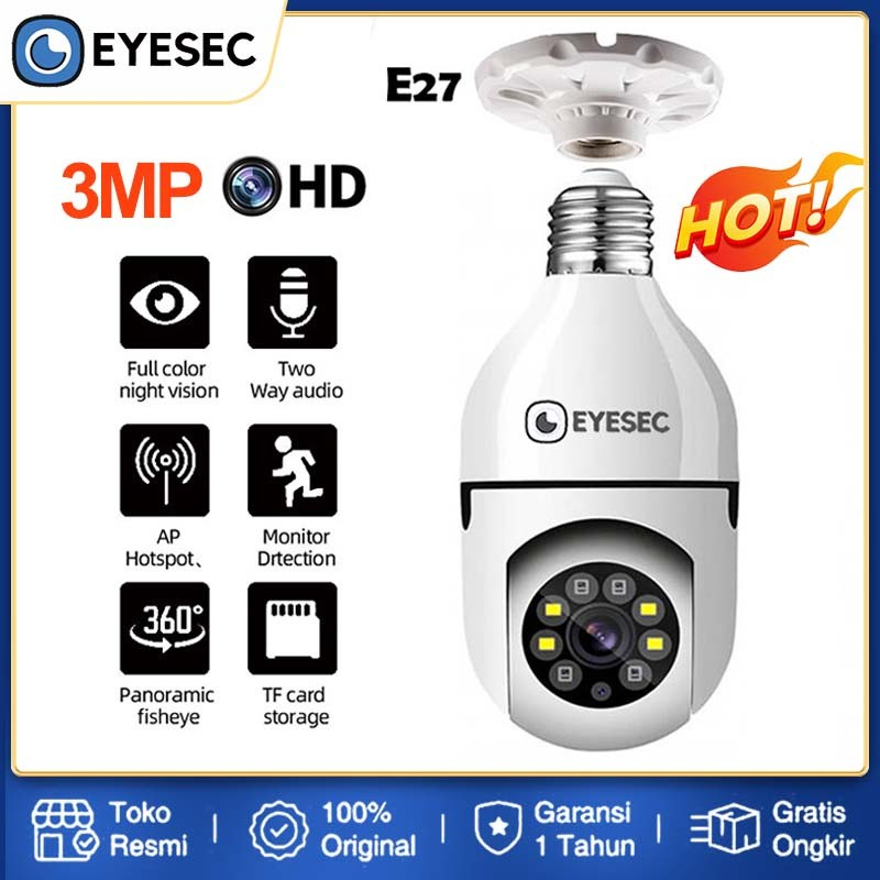 Jual EYESEC CCTV V8 Lampu Bohlam V380 Pro 3MP HD IP Kamera CCTV Wifi ...