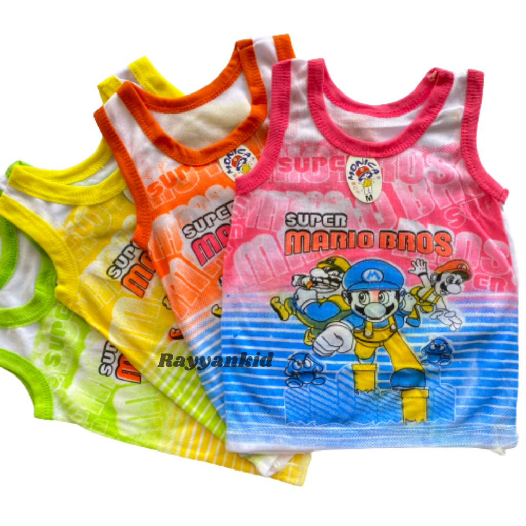 Jual 12 Pcs Singlet Anak Laki Laki Karakter Mario | Shopee Indonesia