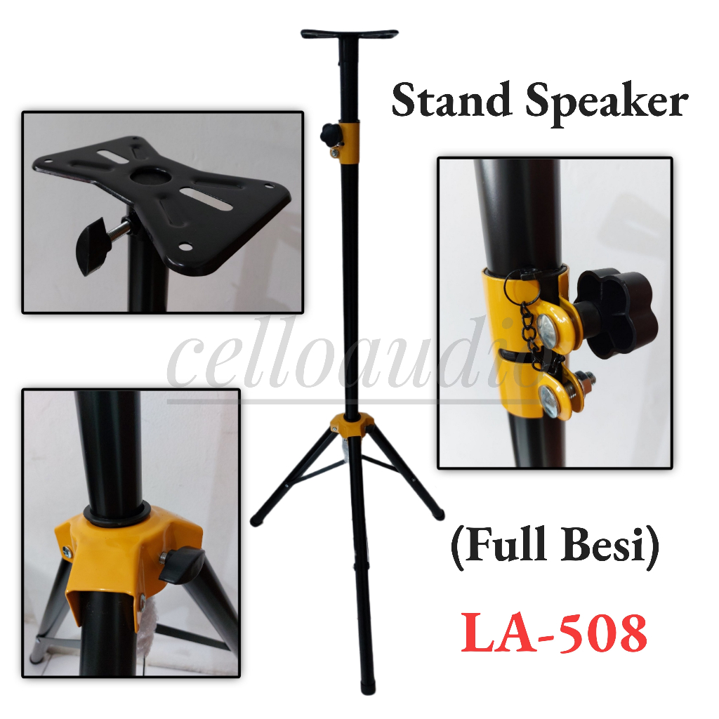 Jual Speaker Stand Tripod LA-508 (1 Set) Speaker Standing Full Besi | Shopee Indonesia