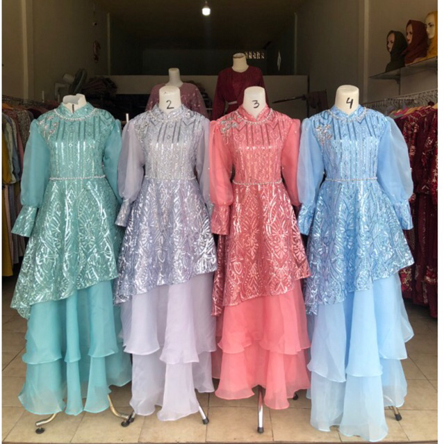 Jual gaun sabrina mewah | Shopee Indonesia