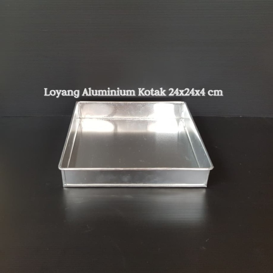 Jual LOYANG KUE ALUMINIUM UK 24 X 24CM TINGGI 4 CM / LOYANG KOTAK ...