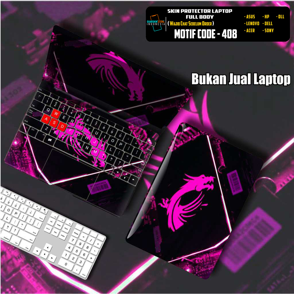 Jual Guarskin Skin Protector Laptop Full Body Bisa Custom Gambar Suka Suka Kode 407-411 FREE ...