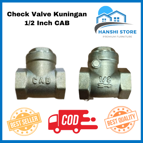 Jual Check Valve 1/2 Inch / Swing Check Valve Kuningan Merk CAB ...