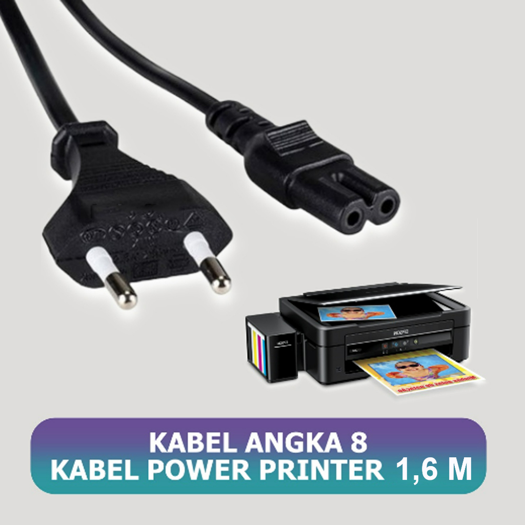 Jual Kabel Power Kabel Angka 8 Kabel Printer Epson Kabel Cas Panjang 1. ...