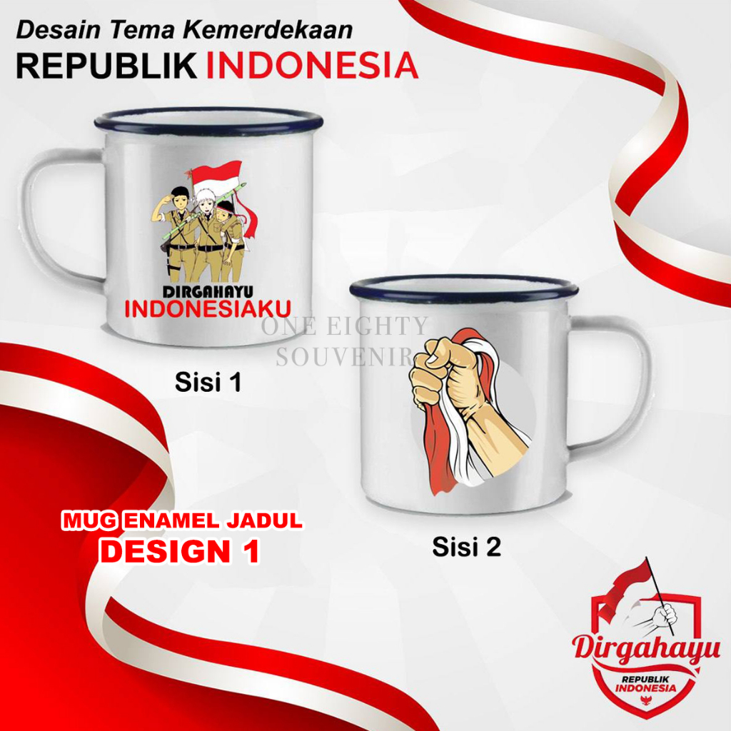 Jual Souvenir 17 Agustus Hadiah Lomba Mug Enamel Jadul 17 Agustusan HUT ...