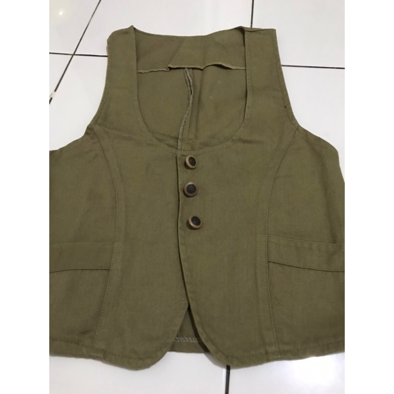 Jual Rompi vest olive/hijau (preloved) MOHON BACA DESKRIPSI | Shopee ...