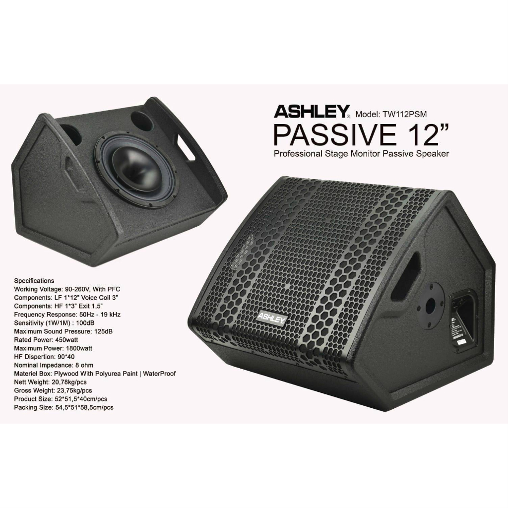 Jual SPEAKER MONITOR PASIF ASHLEY TW112PSM TW 112PSM ORIGINAL | Shopee ...
