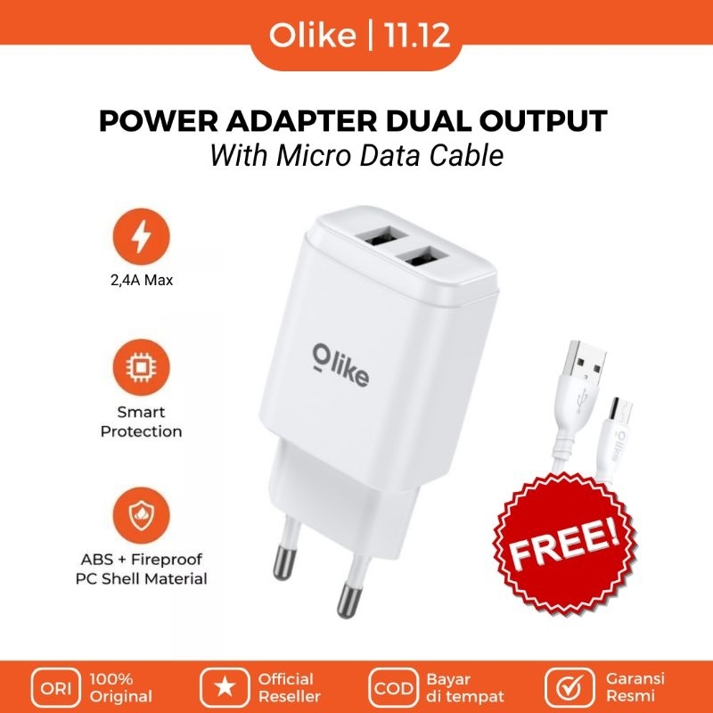 Jual KEPALA CHARGER DUAL OUTPUT 2,4A MAX CASAN ORI 12WATT | Shopee ...