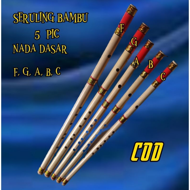 Jual SERULING BAMBU 5 PIC NADA DASAR F, G A,B C | Shopee Indonesia