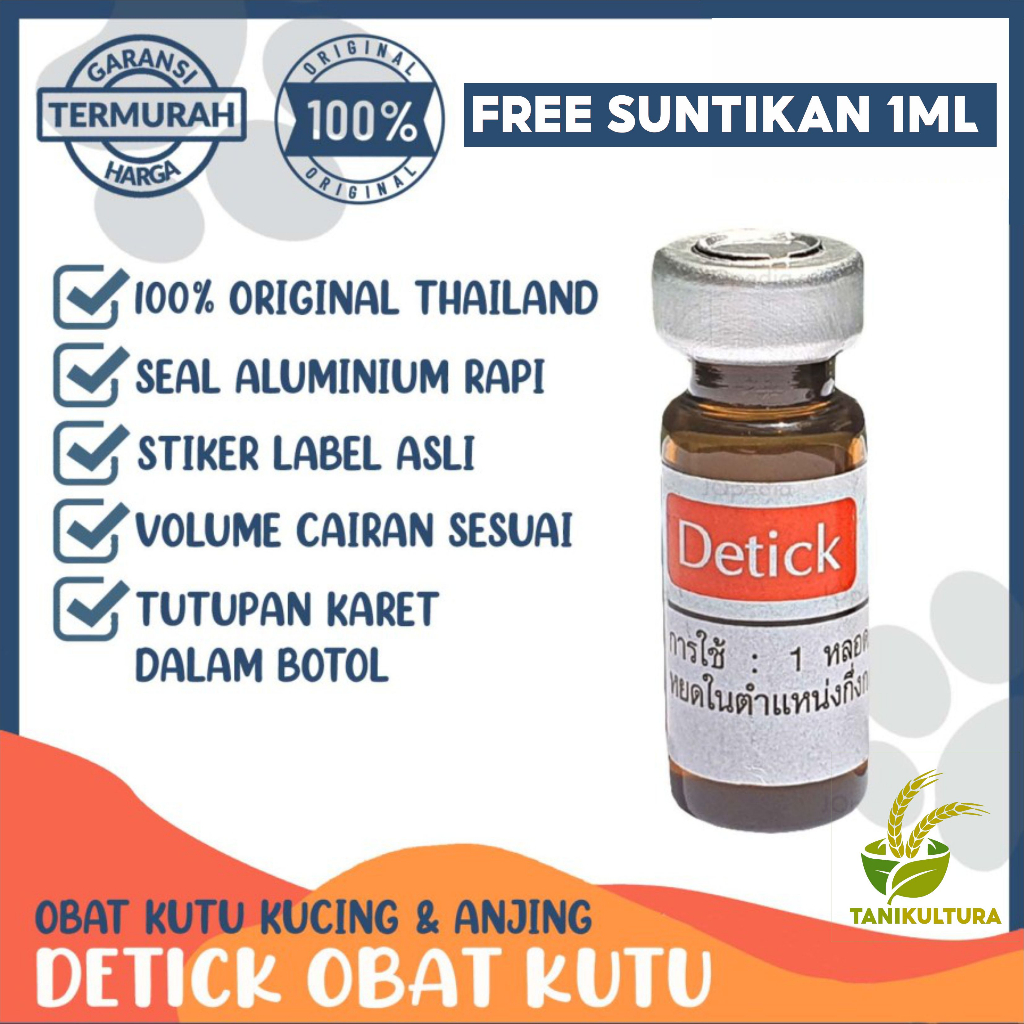 Jual Detick Original Obat Kutu Kucing Anjing 1ml 2ml 3ml Grosir Obat ...
