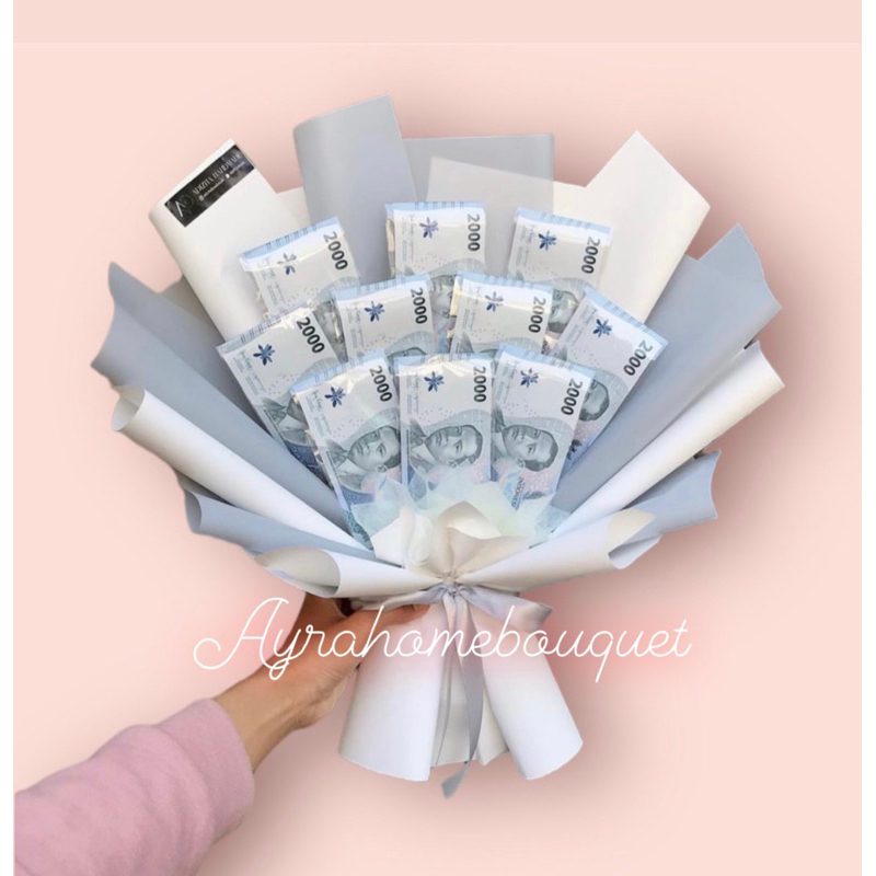 Jual [MIX WHITE] Kerangka Money Bouquet Buket Bunga Uang Kosong isi 10 ...