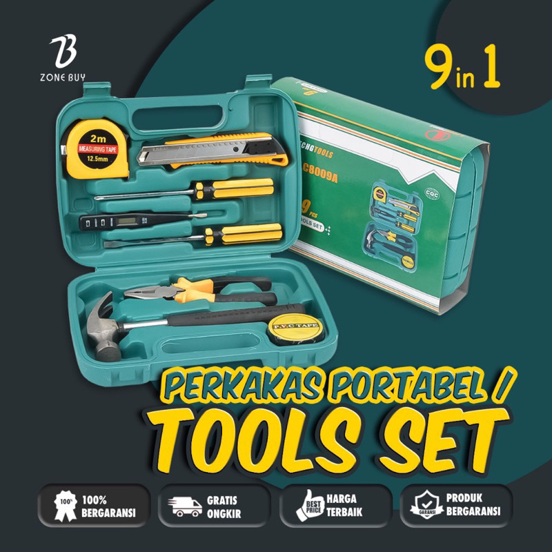 Jual MJ88 Tool Kit Perkakas Alat Repairing Multi Set 9 Pcs /Tool Box ...
