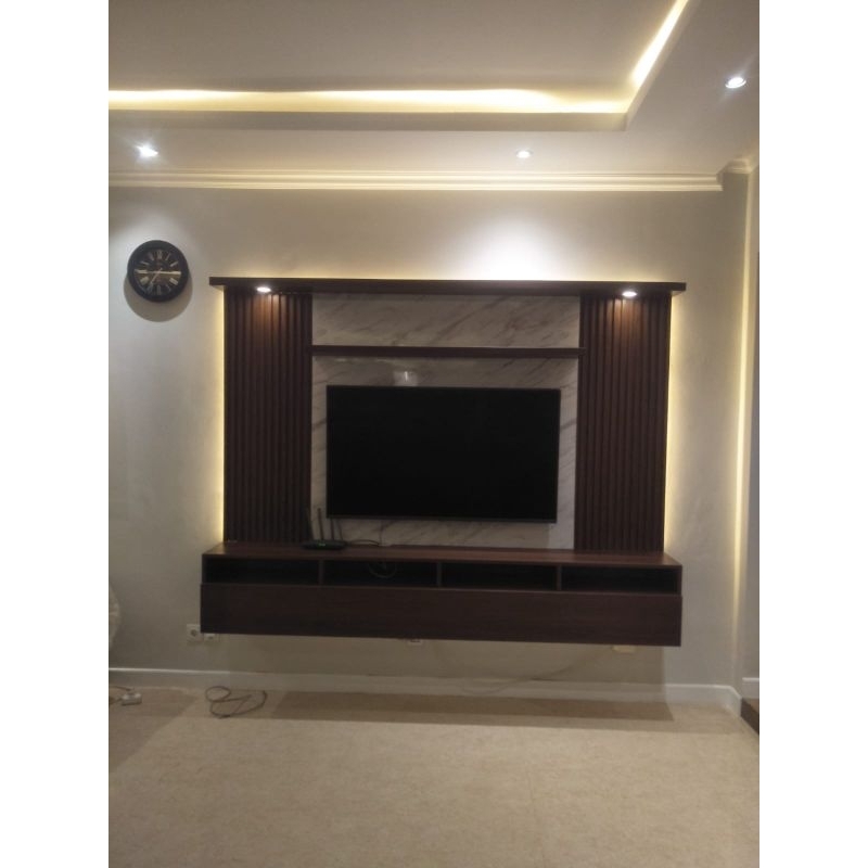 Jual meja tv backdrop panel wpc | Shopee Indonesia