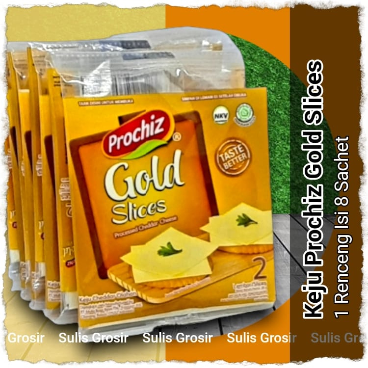 Jual Keju Prochiz Gold Slice 1 Renceng Isi 8 Sachet atau 16 slice ...