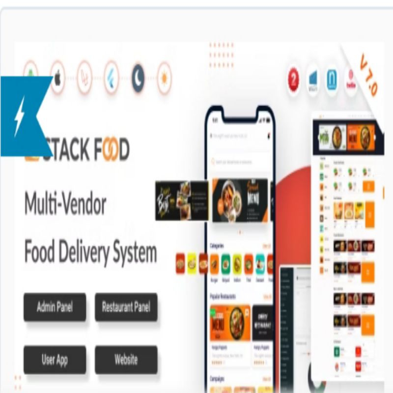Jual StackFood Multi Restaurant - Food Delivery App with Laravel Admin ...