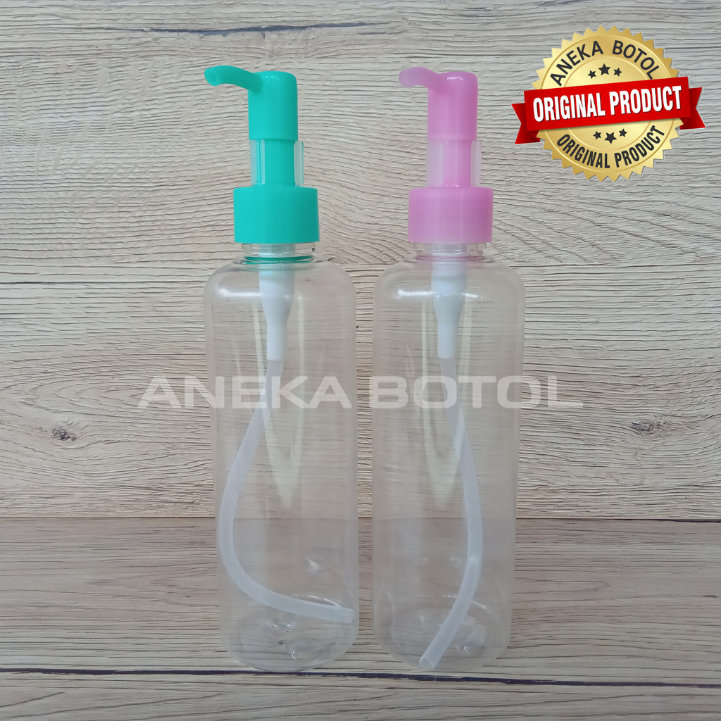 Jual BOTOL PET 250 ML BENING TUTUP PUMP MONCONG PINK UNGU / ANEKA BOTOL ...