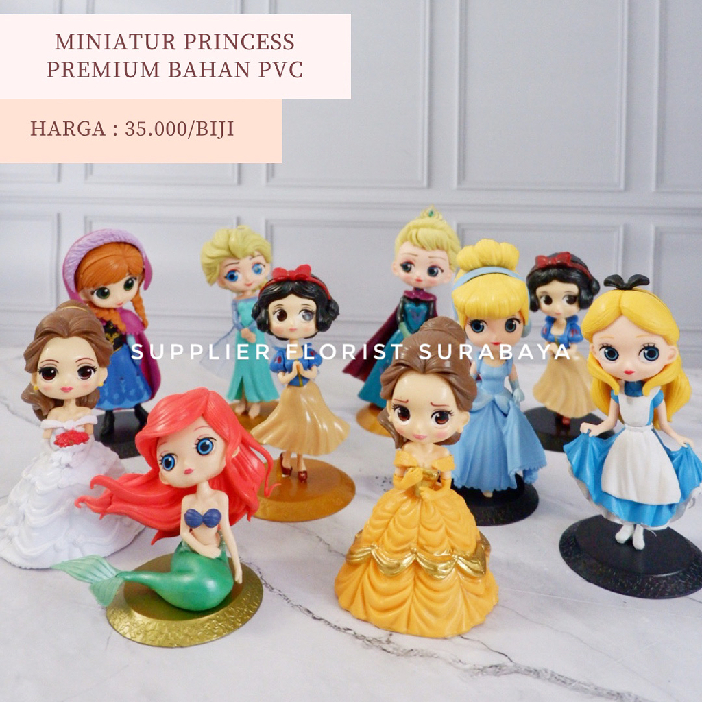 Jual [premium Bahan Pvc] Miniatur Disney Princess Hiasan Kue Tart Cake
