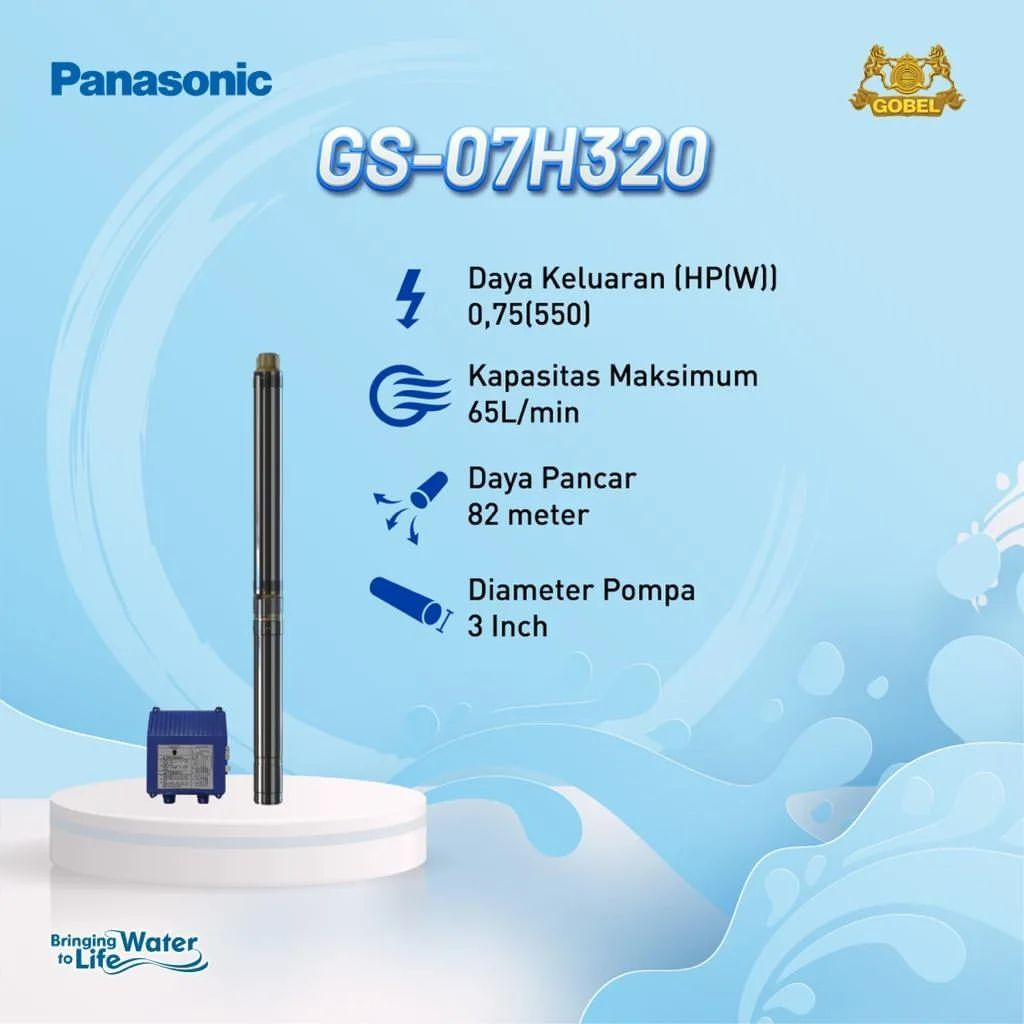 Jual Pompa Celup Submersible Pump PANASONIC GS-05H315 3" X 0,5 HP 1/2 ...