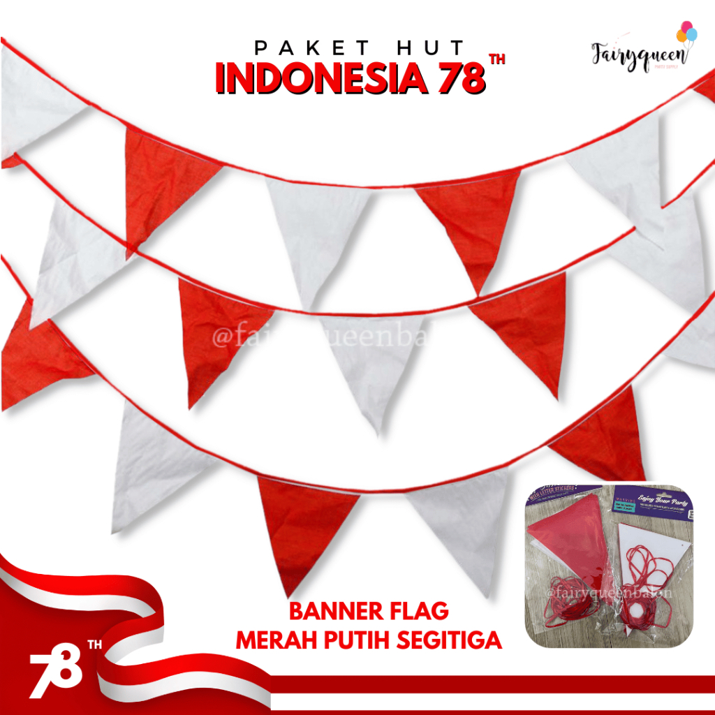 Jual Bendera Segitiga Karnaval Banner Flag Merah Putih Kain Party / Bendera umbul-umbul | Shopee ...