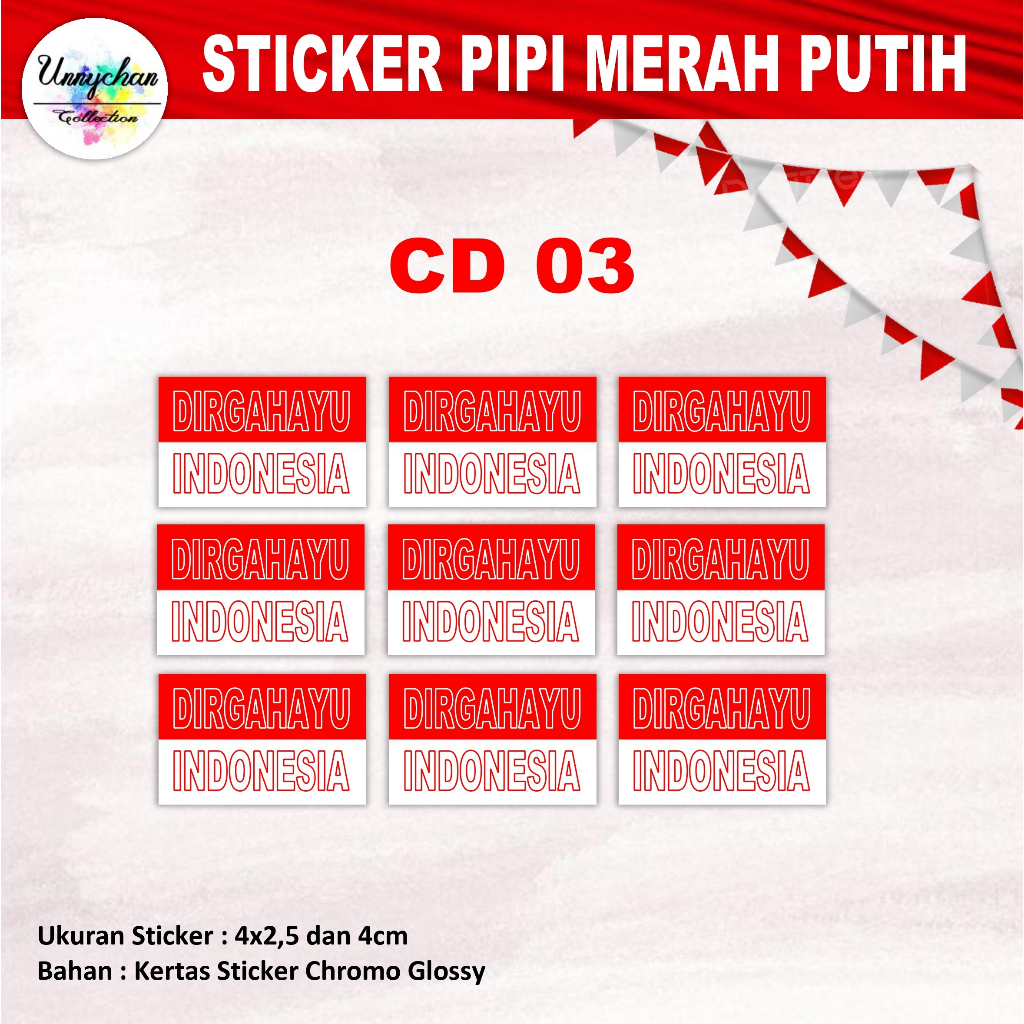 Jual Sticker Pipi Bendera Merah Putih / Stiker Bendera Indonesia ...