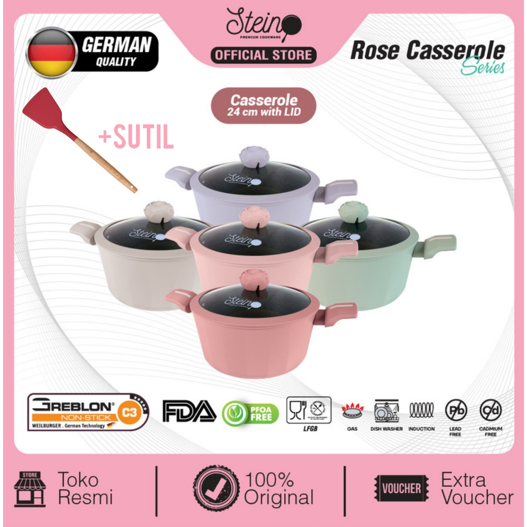 Jual Panci Casserole Steincookware 24cm + Lid Tutup Kaca Casrol Stein ...
