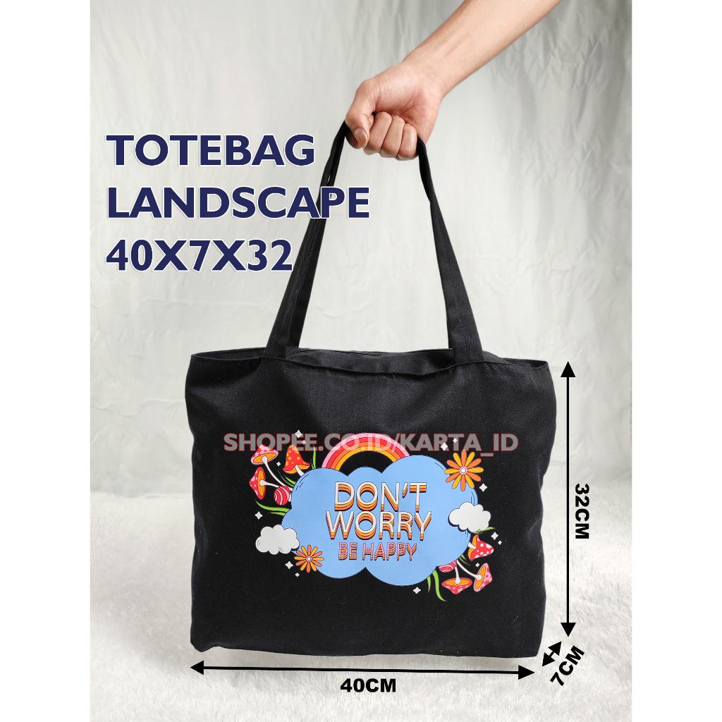 Jual ToteBag Custom Resleting Tas Tote bag Canvas Bisa Custom Nama Gambar Full Warna Bebas ...