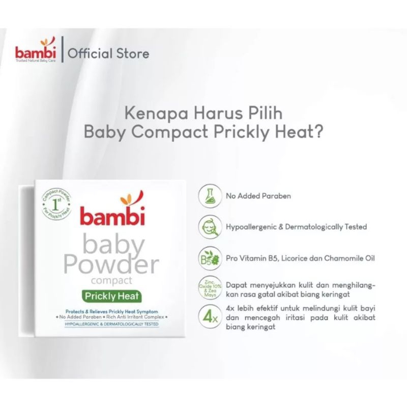 Jual Bambi Baby Compact Powder Prickly | Shopee Indonesia