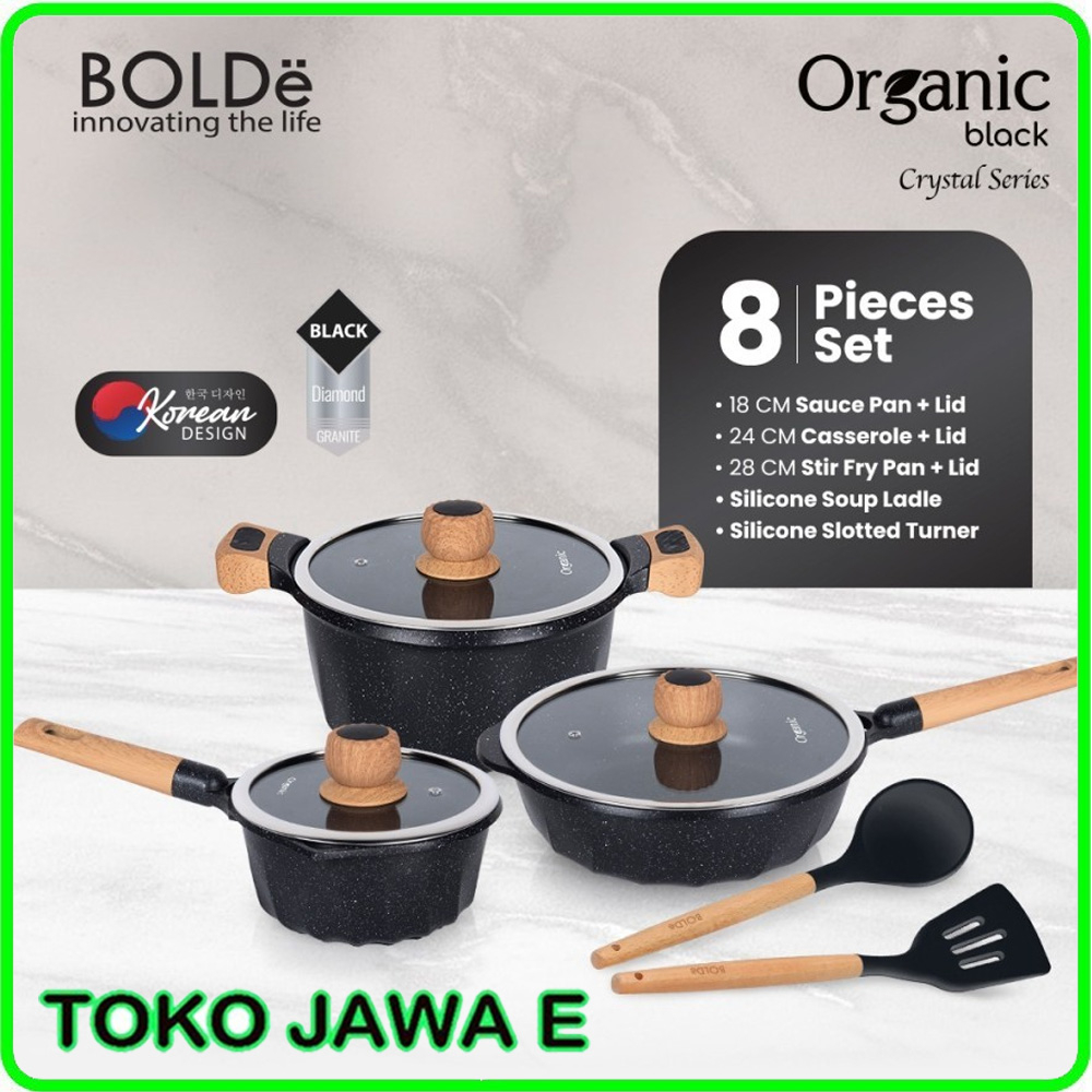 Jual BOLDE PANCI SET/BOLDE SUPER PAN SET ORGANIC BLACK SERIES isi 8 Pcs ...