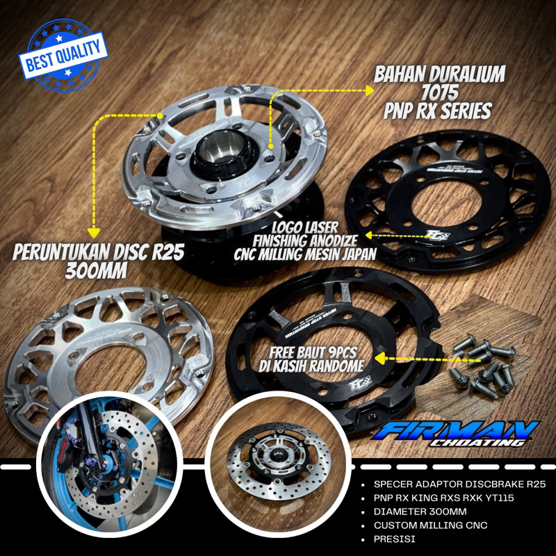Jual SPICER DISK PLENDES ADAPTOR PIRINGAN CAKRAM R25 PNP RX KING FREE 9 ...