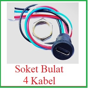 Jual InFath - Soket Bulat tempel Box USB Type C female DC socket 2 4 5 ...