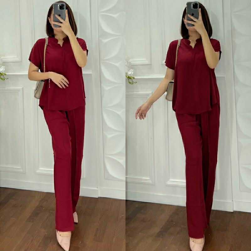 Jual Setelan Wanita Kekinian One Set Wanita Baju Tidur Wanita Piyama Rayon Lengan Pendek ...