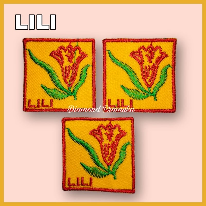 Jual Tanda regu pramuka putri bordir bunga lili Bet bordir tanda regu ...