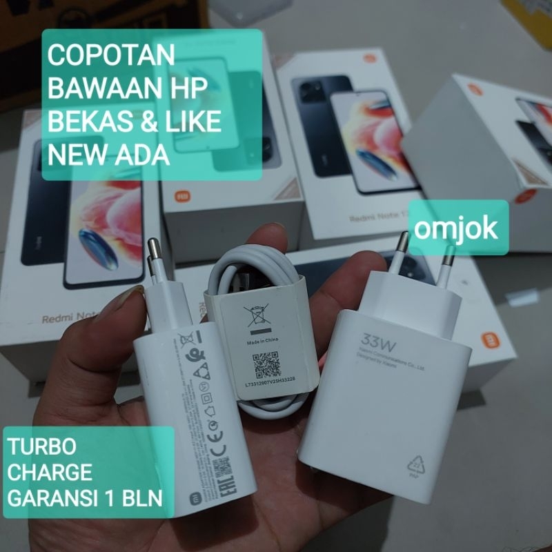 Jual Carger Copotan Xmi 33 Watt bawaan 33w Ori Note 12 | Shopee Indonesia