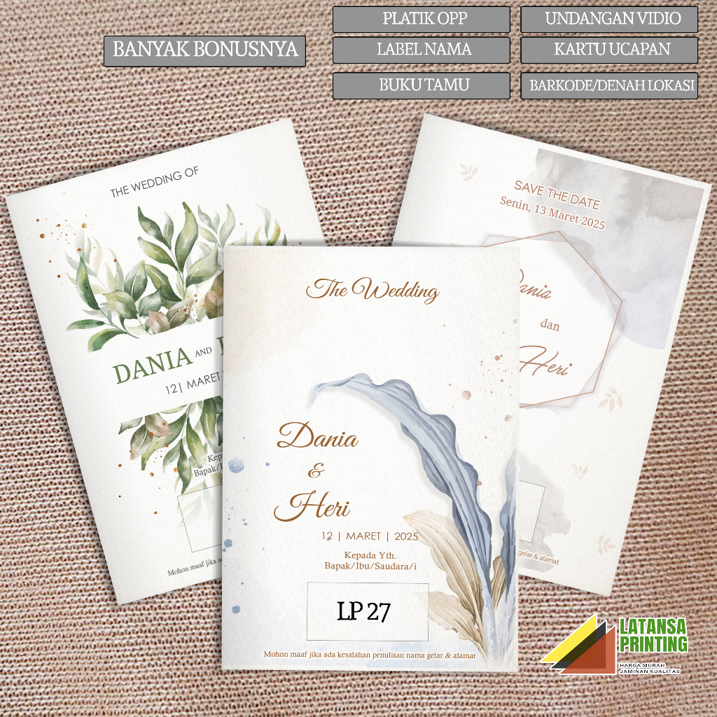 Jual Undangan Pernikahan Undangan Pernikahan Aesthetic Latansa Printing ...