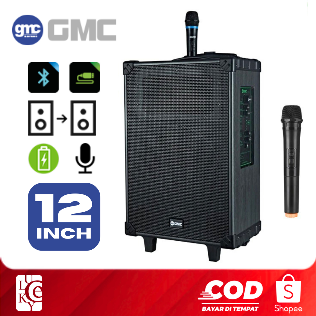 Jual Speaker GMC 12 Inch 883M Salon Bluetooth Karaoke Mic Wireless ...