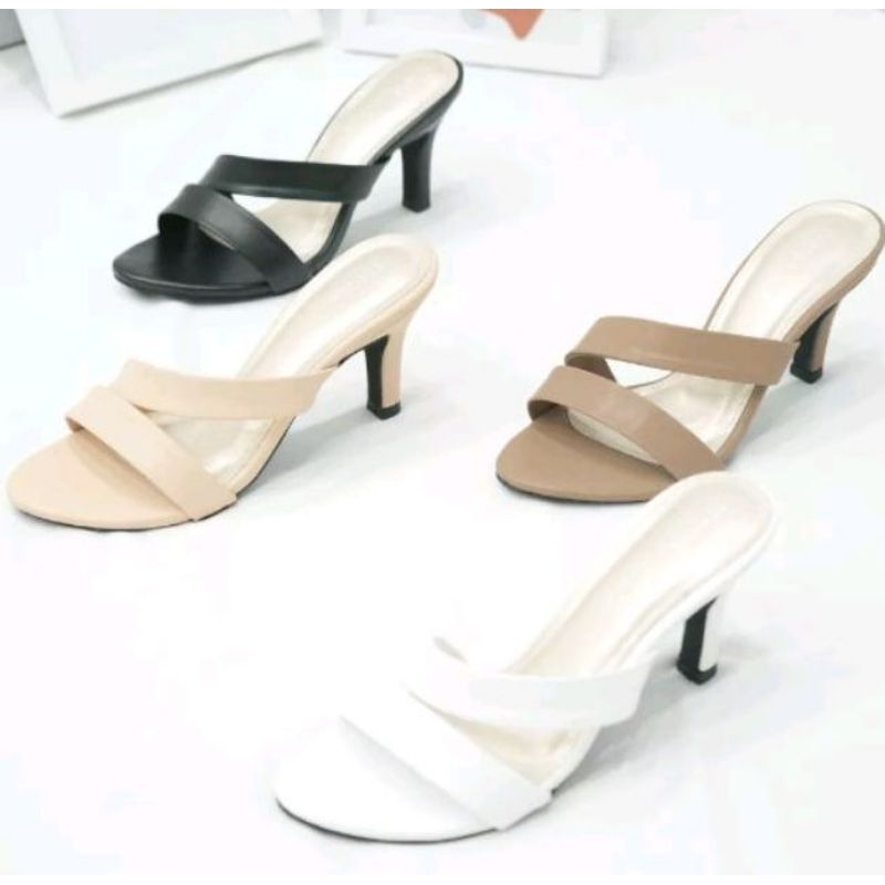 Jual sendal heels wanita kekinian terbaru hak 7cm | Shopee Indonesia