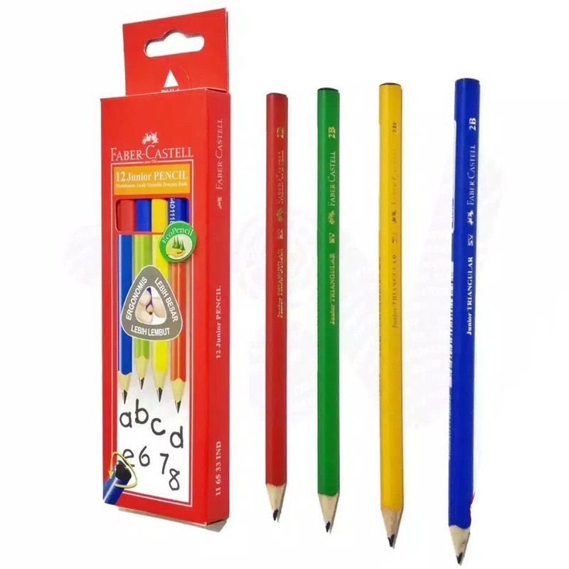 Jual Pensil Kayu Segitiga Faber-Castell / Junior pencil Triangular (12 ...