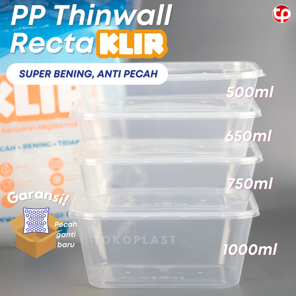 Jual [grosir] Thinwall Klir Kotak Makan Tahan Panas Bening Pp Bening