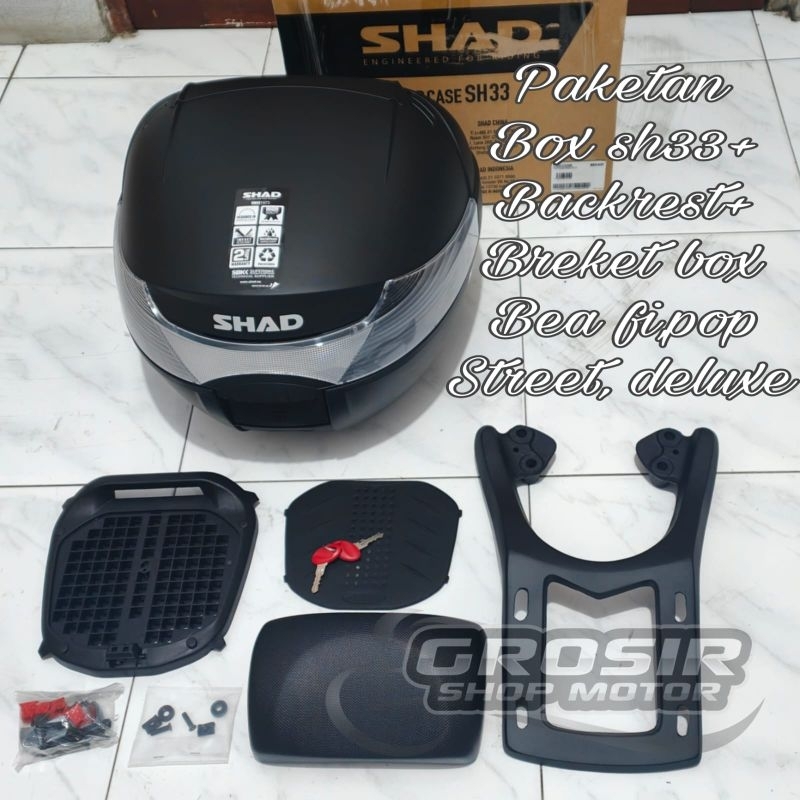 Jual Paketan Box shad sh33 plus Backrest shad sh33 plus Breket box Beat fi new old Beat pop ...